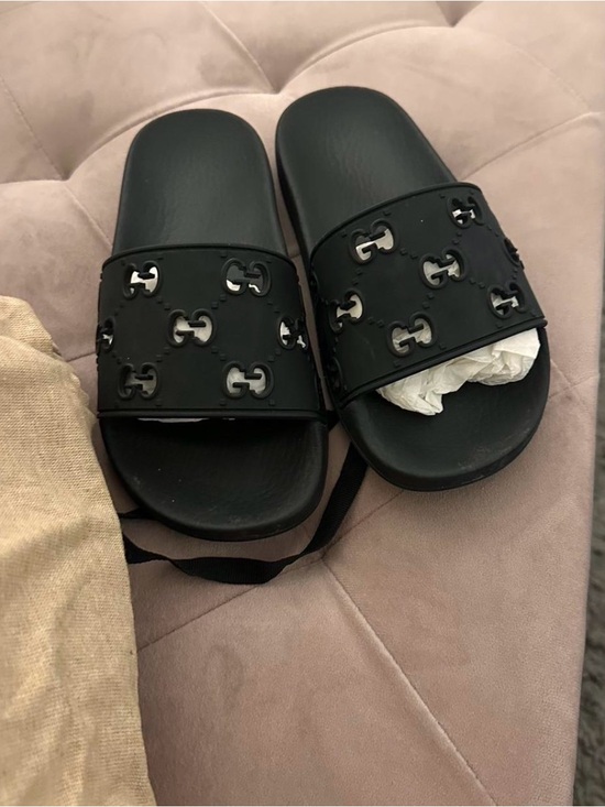 Gucci | Shoes | Gucci Black Interlocking G Slide Sandals | Poshmark